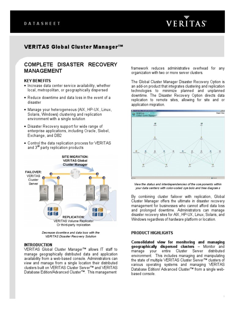 VERITAS Global Cluster Manager™ | PDF | Computer Cluster | Windows 2000