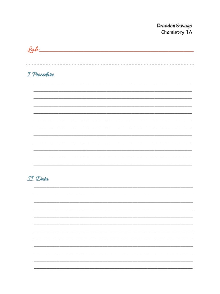 Chemistry Lab Template | PDF