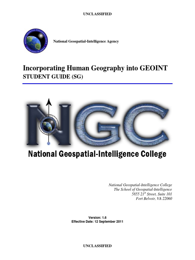 National Geospatial-Intelligence Agency Incorporating Human Geography ... National Geospatial-Intelligence Agency Incorporating Human Geography ...