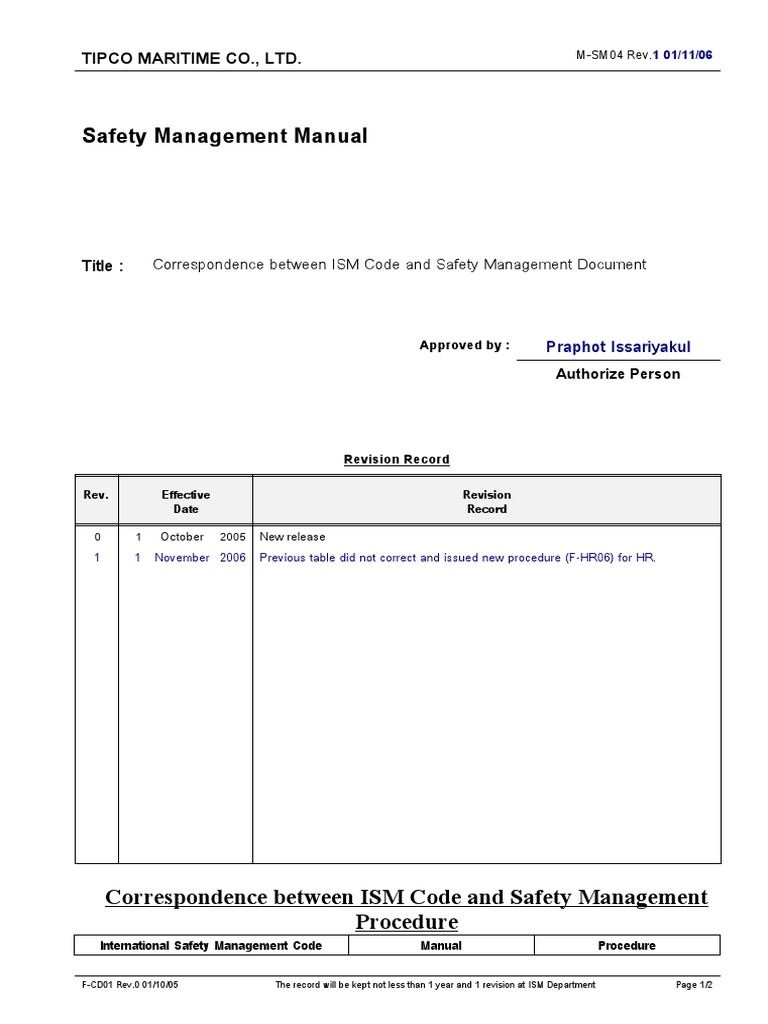 ISM Code Safety Management Manual | PDF | Safety | Prevention