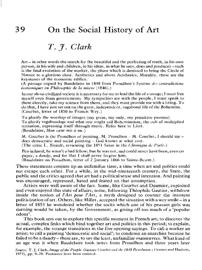 Tjclark Social History of Art PDF | PDF | Ideologies | Analogy