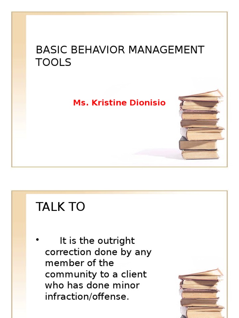 Basic Behavior Management Tools | PDF | Career & Growth