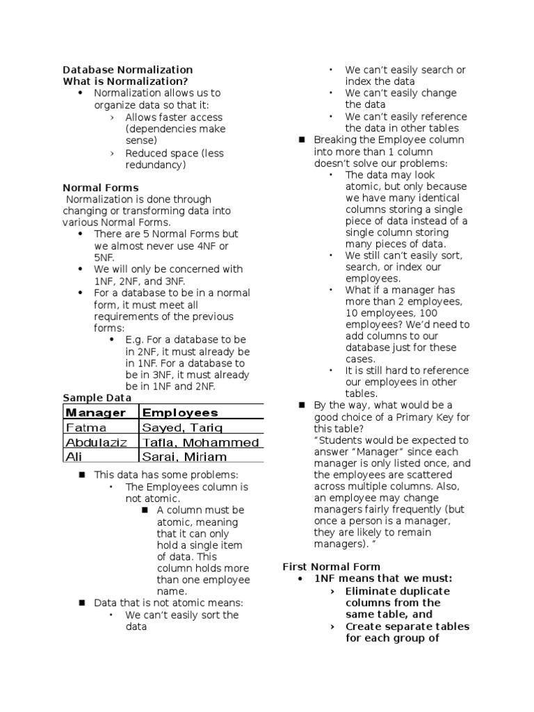 Database Normalization What Is Normalization? | PDF | Information ...