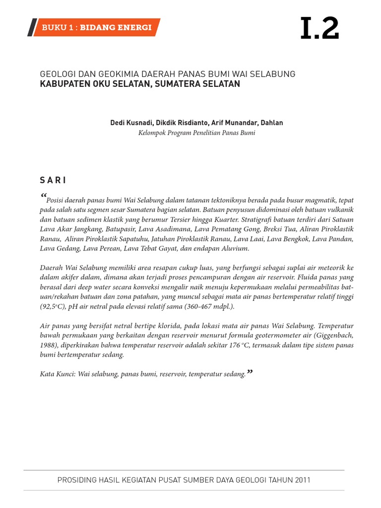Ologi Dan Geokimia Daerah Panas Bumi Wai Selabung PDF | PDF