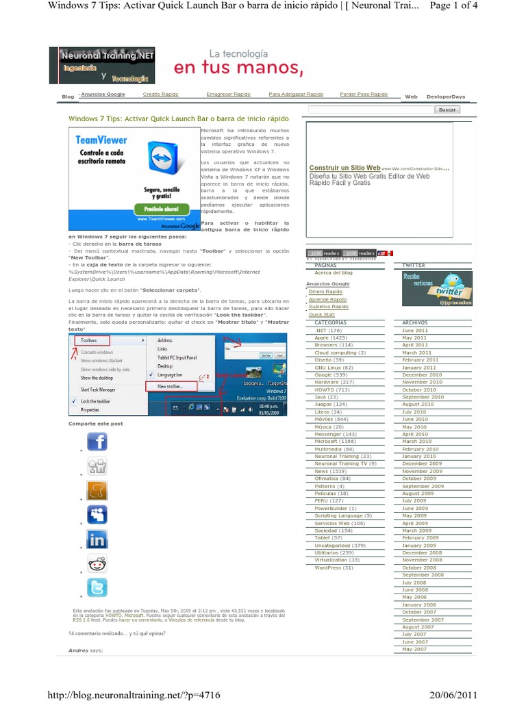 Trucos Win7 - Quickstart PDF | PDF | Windows 7 | Microsoft Windows