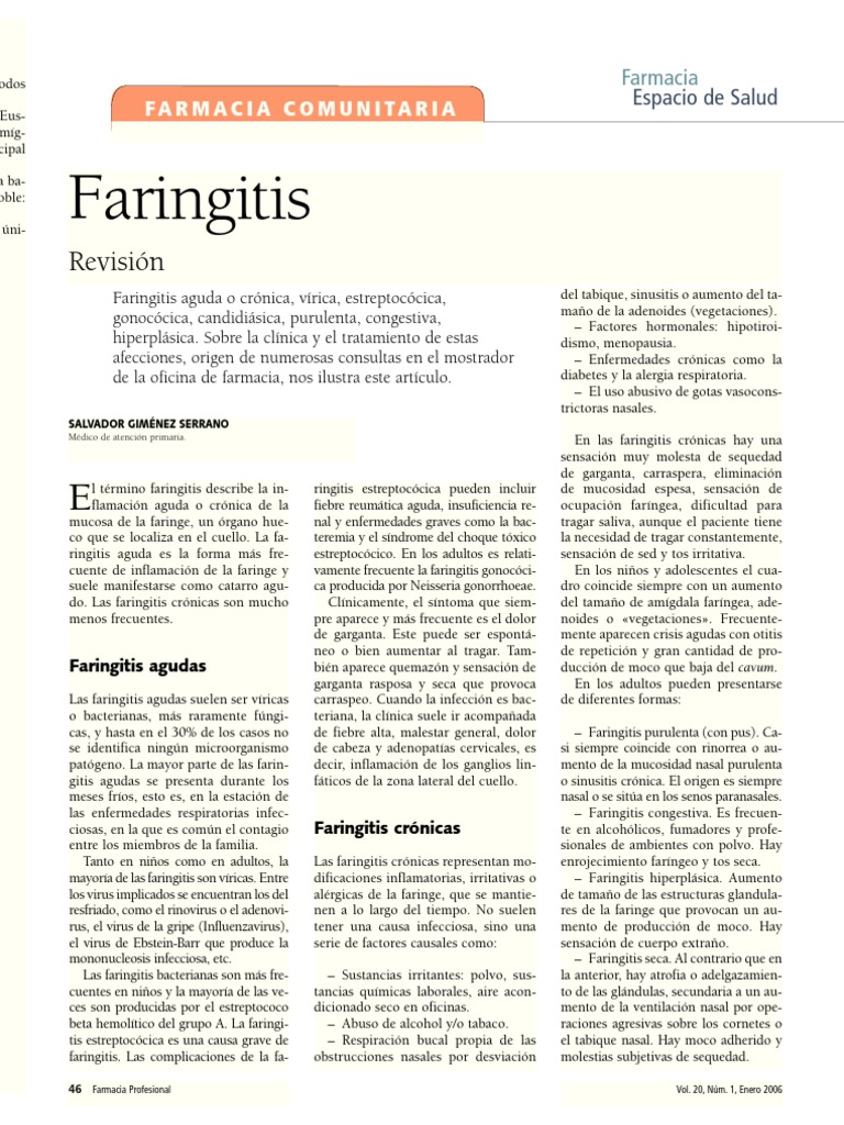 Faringitis | PDF | Resfriado comun | Candidiasis