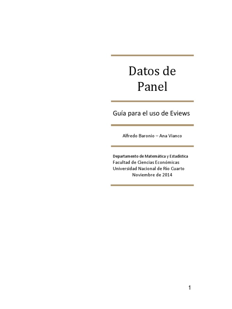Datos de Panel | Modelo de efectos fijos | Econometría