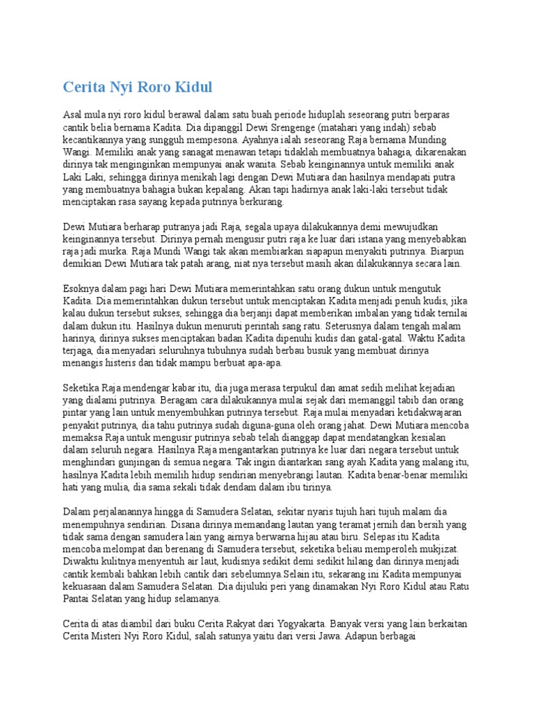 Cerita Nyi Roro Kidul | PDF