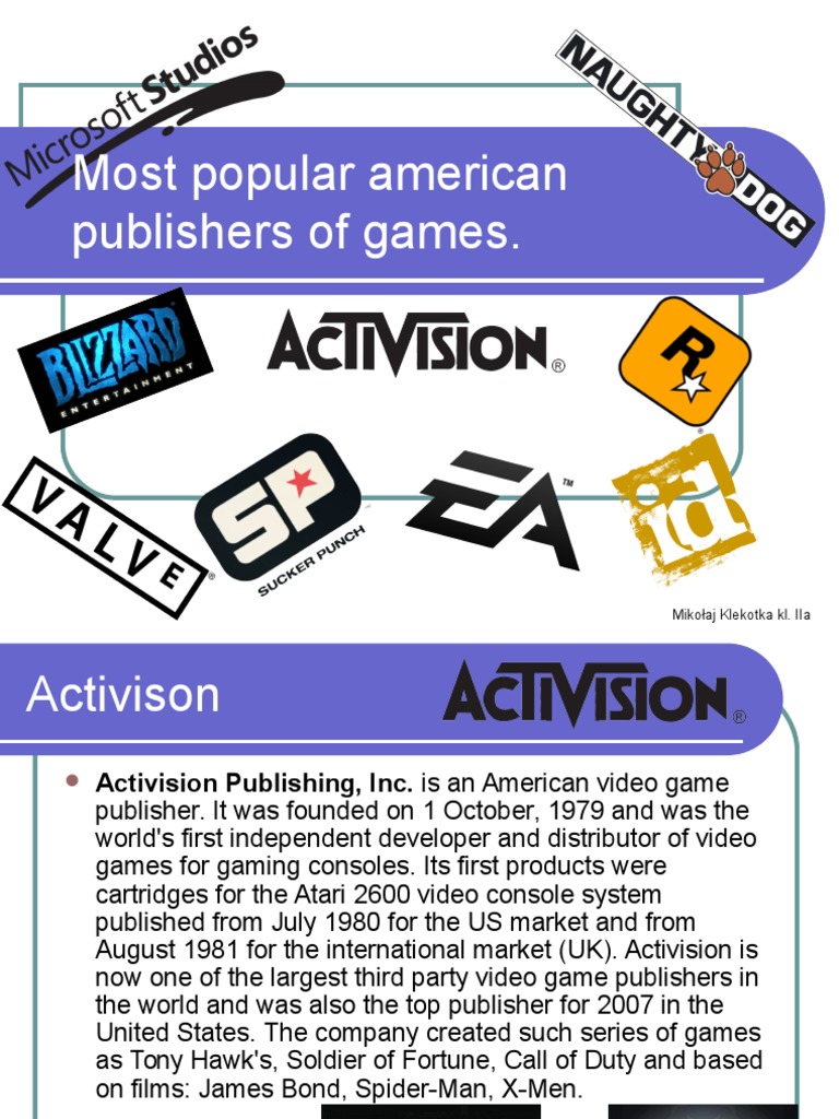 An Overview of the Most Popular American Video Game Publishers | PDF ...