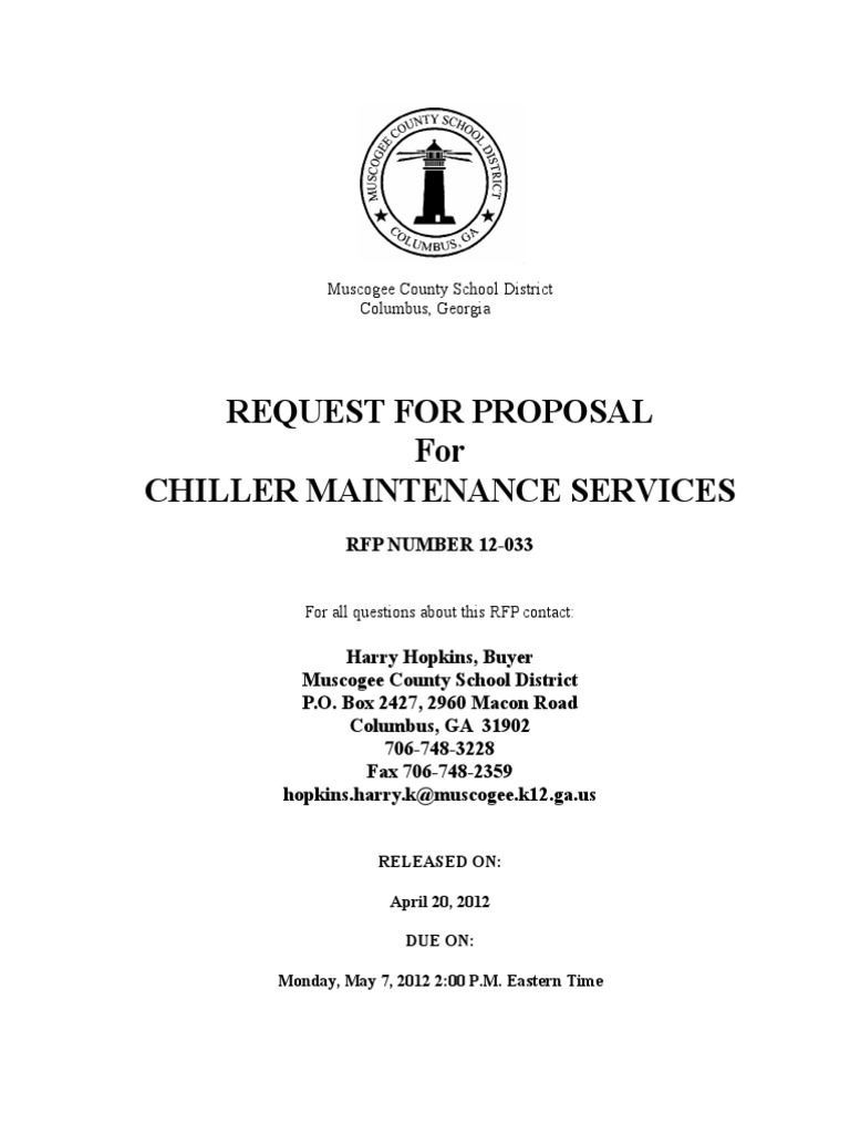 12-033 Chiller Maintenance Service RFP Final | PDF