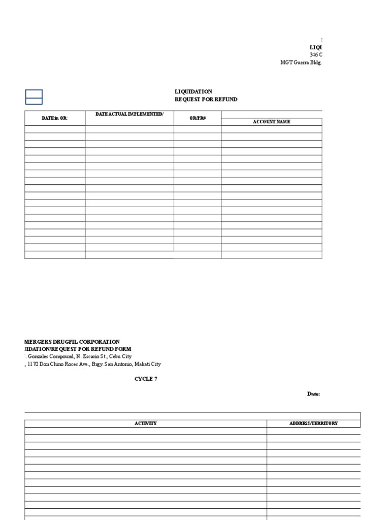 Marketing Liquidation Form | PDF
