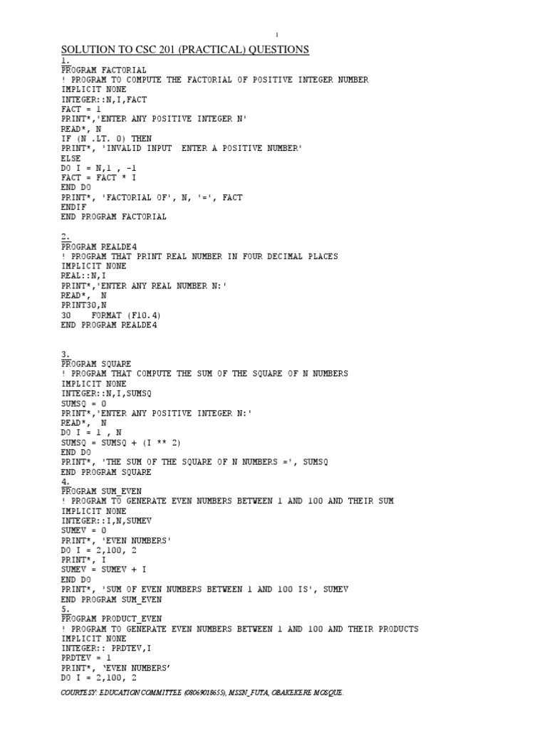 CSC 201 Practical Solutions | PDF | Matrix (Mathematics) | Mean