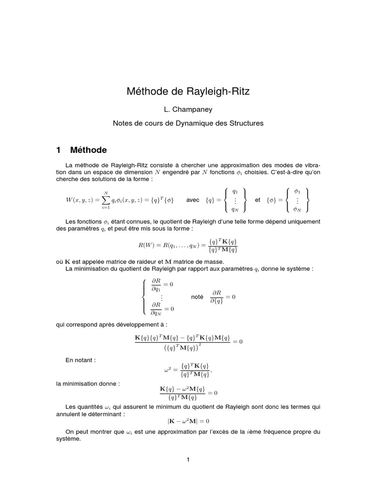 Rayleigh Ritz PDF | PDF