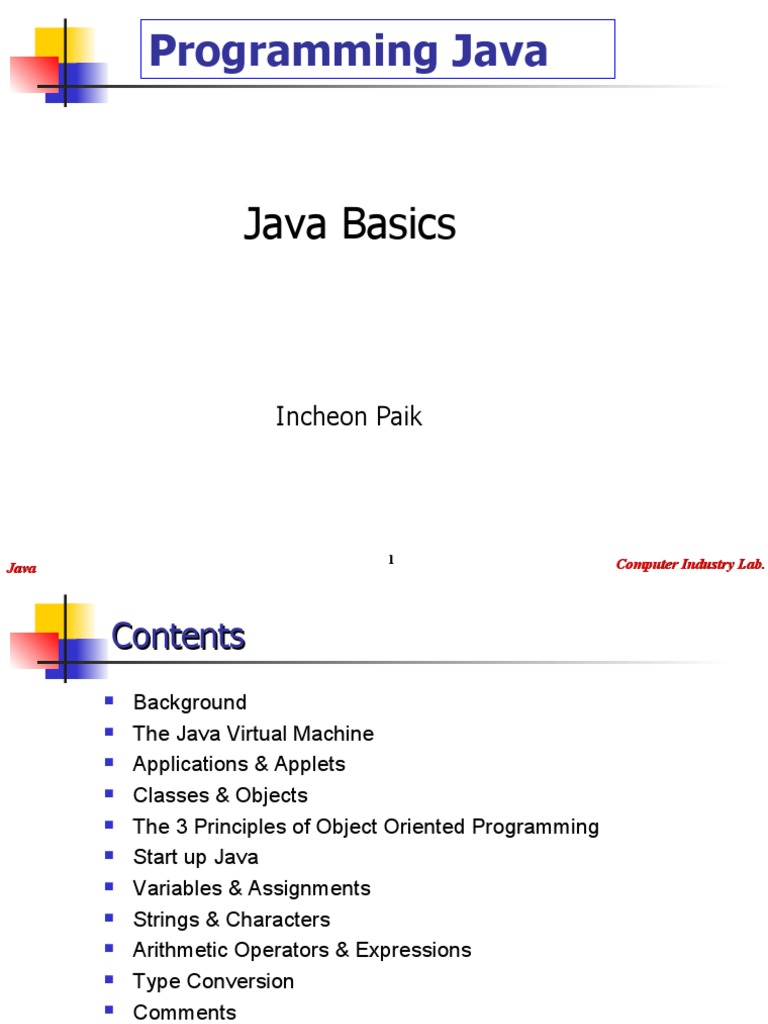 Chap 01 | PDF | Java (Programming Language) | Integer (Computer Science)