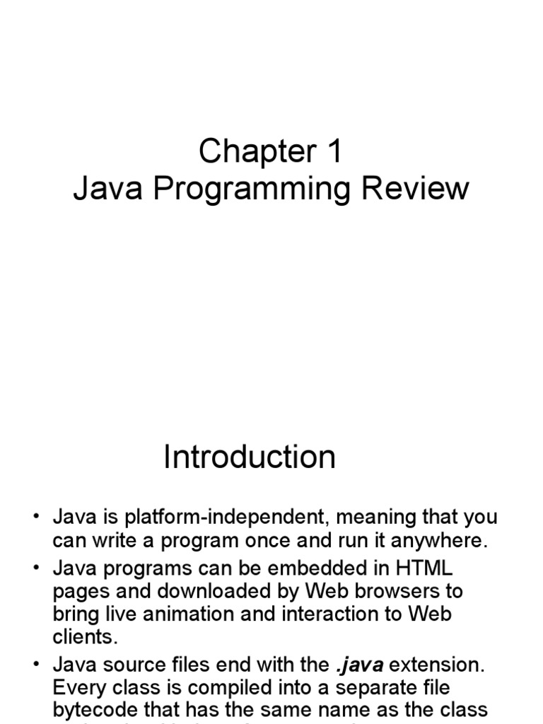 Chapter1 Review | PDF | Java (Programming Language) | Array Data Structure