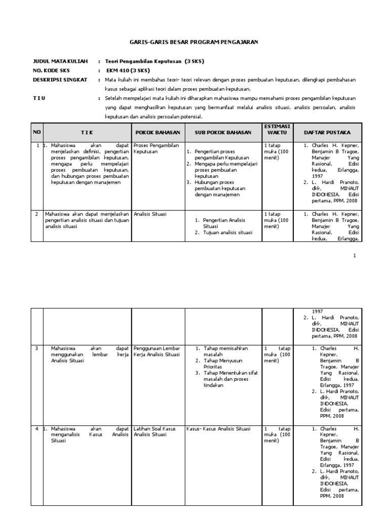 GBPP Teori Pengambilan Keputusan | PDF