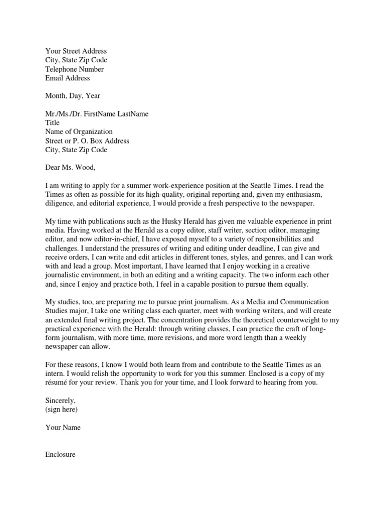 Sample Cover Letter of Application 5 PDF | PDF