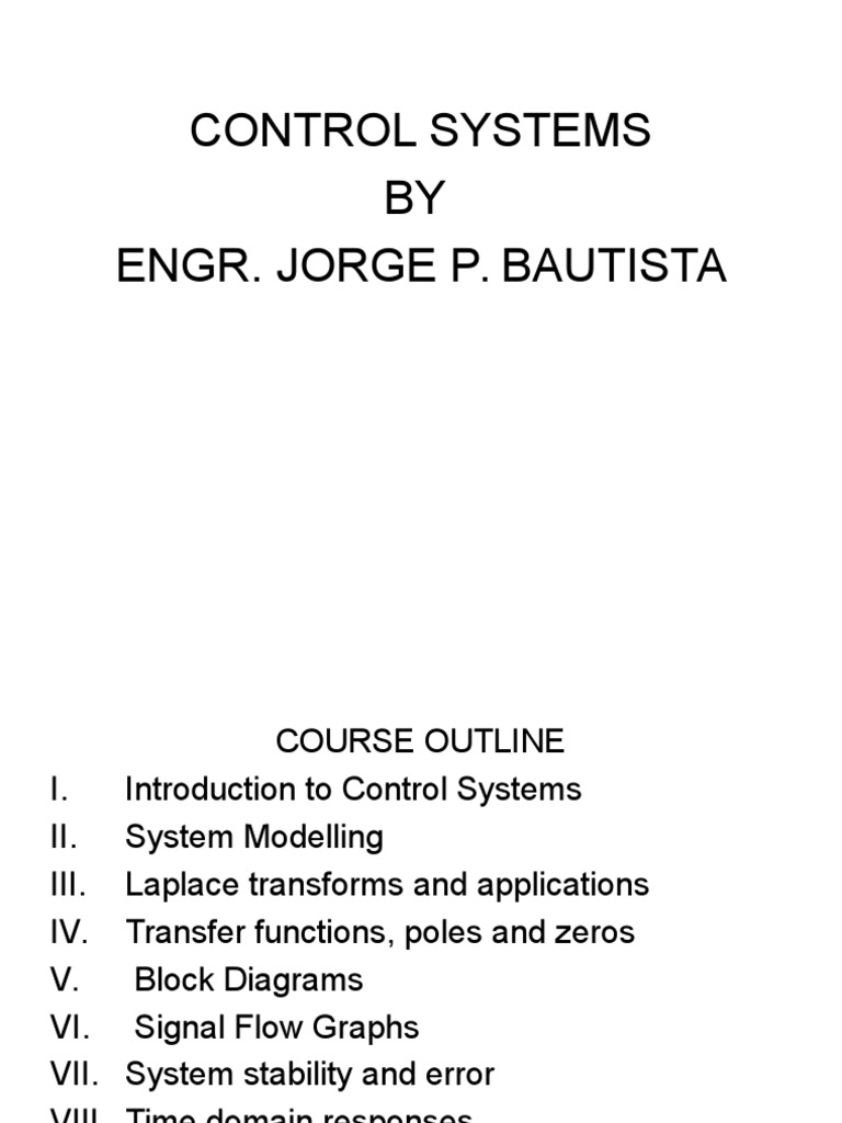 Control Systems Lecture Pdf Control Theory Sensor