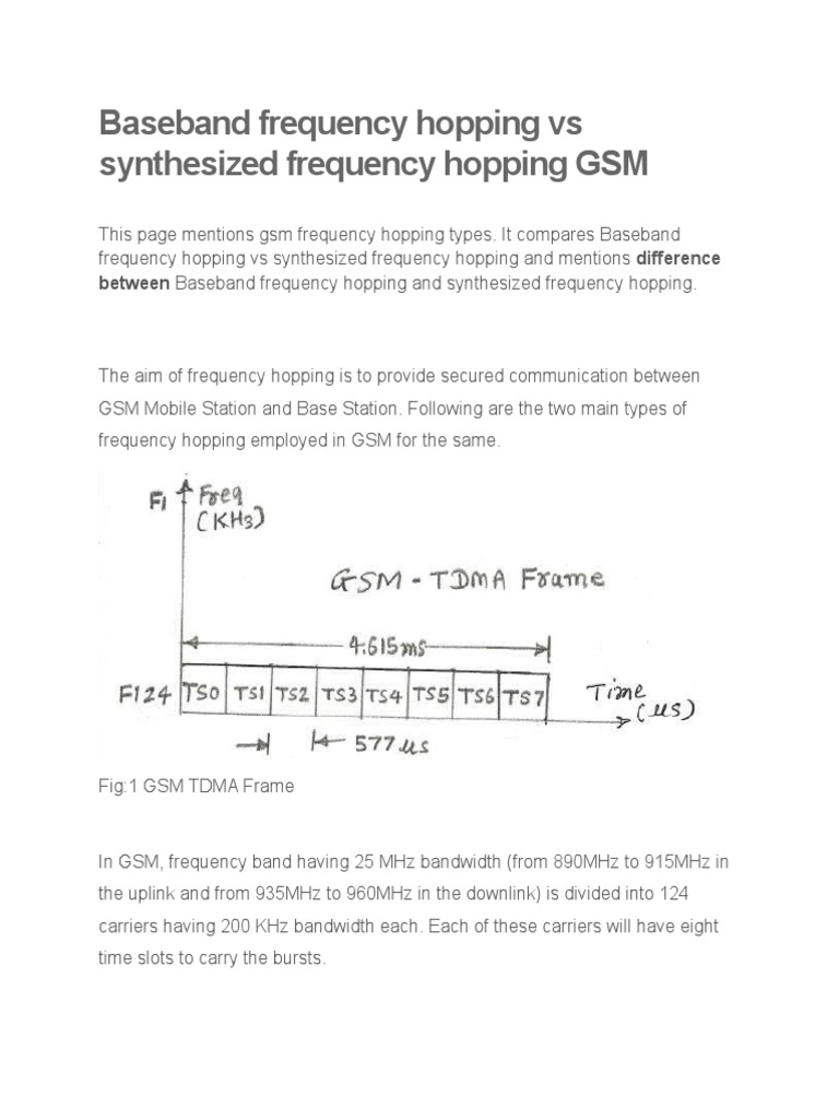Frequency Hopping GSM | PDF | Gsm | Transmitter