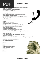 Adele Hello Lyrics | PDF