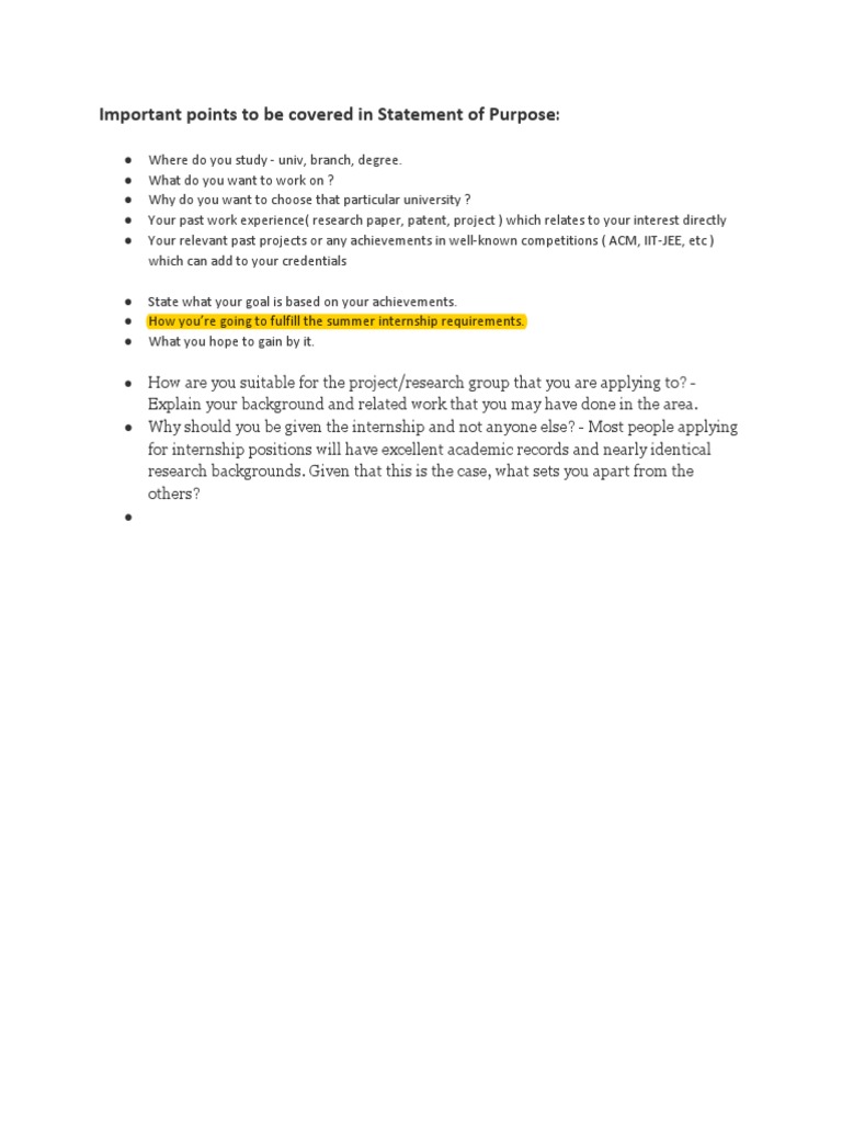 Crafting a Compelling Statement of Purpose: Key Elements to Highlight ...