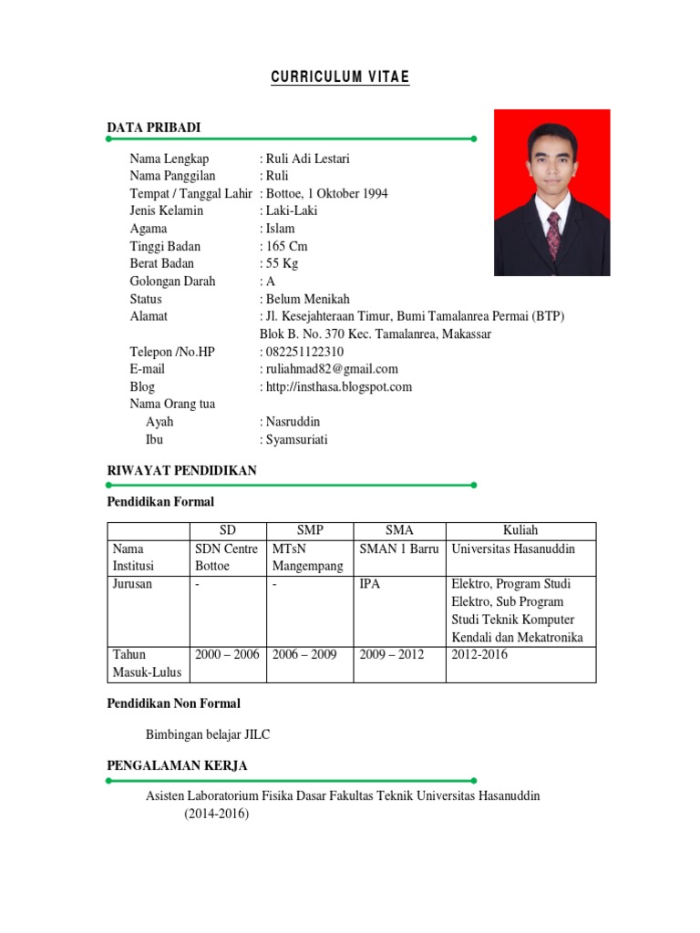 CV - Ruli Adi Lestari | PDF