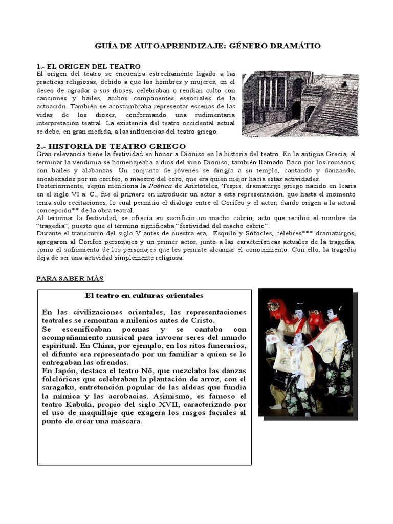 Orígenes y Estructura del Teatro Dramático | PDF | Teatro | Tragedia