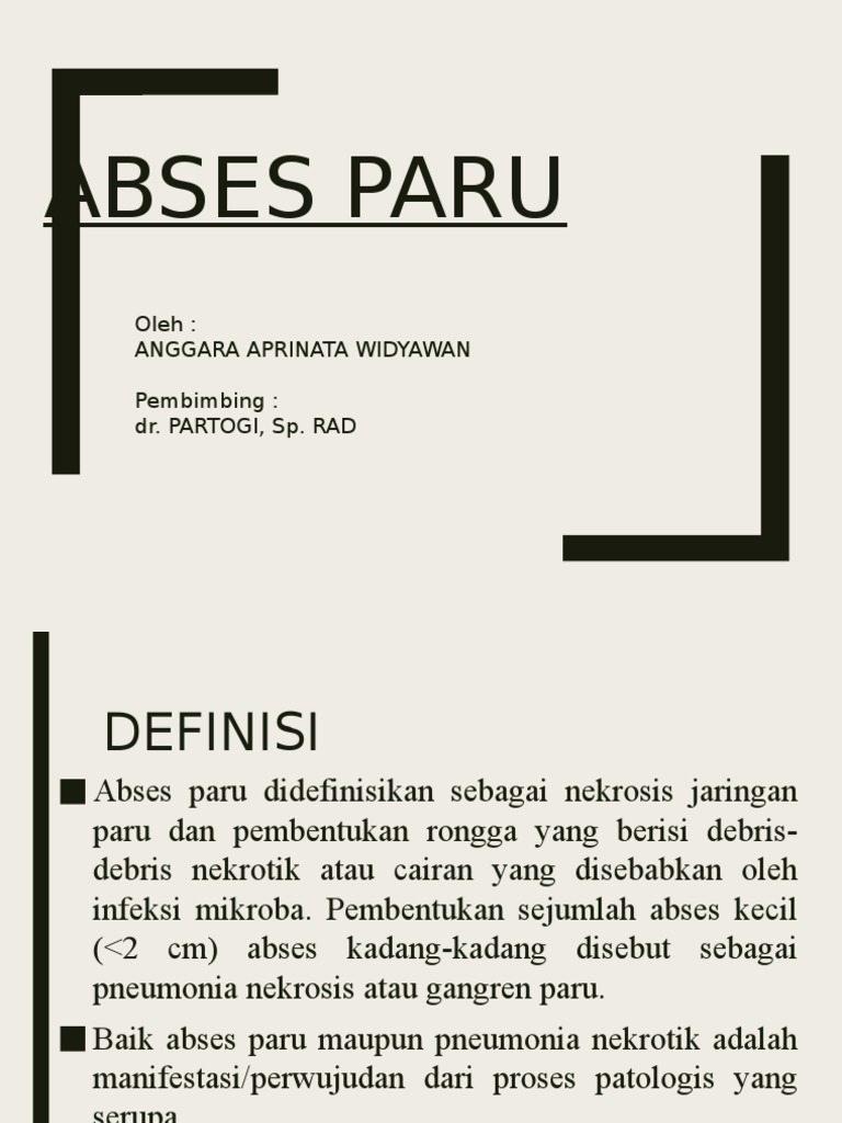 Abses Paru: Definisi dan Etiologi | PDF