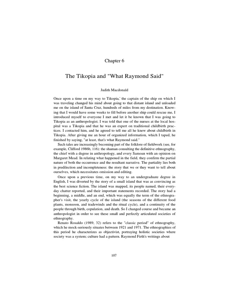 The Tikopia | PDF | Ethnography | Anthropology