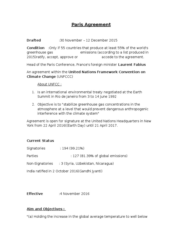 Paris Agreement | PDF
