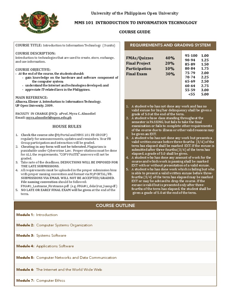 MMS 101-Course Guide - 2T2015 | PDF | Portable Document Format | Computer Network