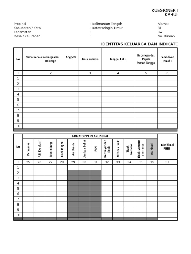 Form Pendataan | PDF