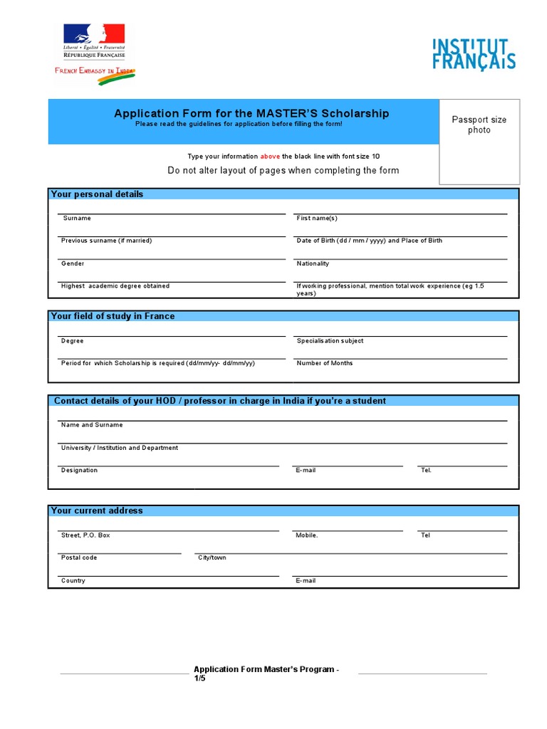 Application - Form - Master's - Program - 1 Page SOP | PDF | Academic ...