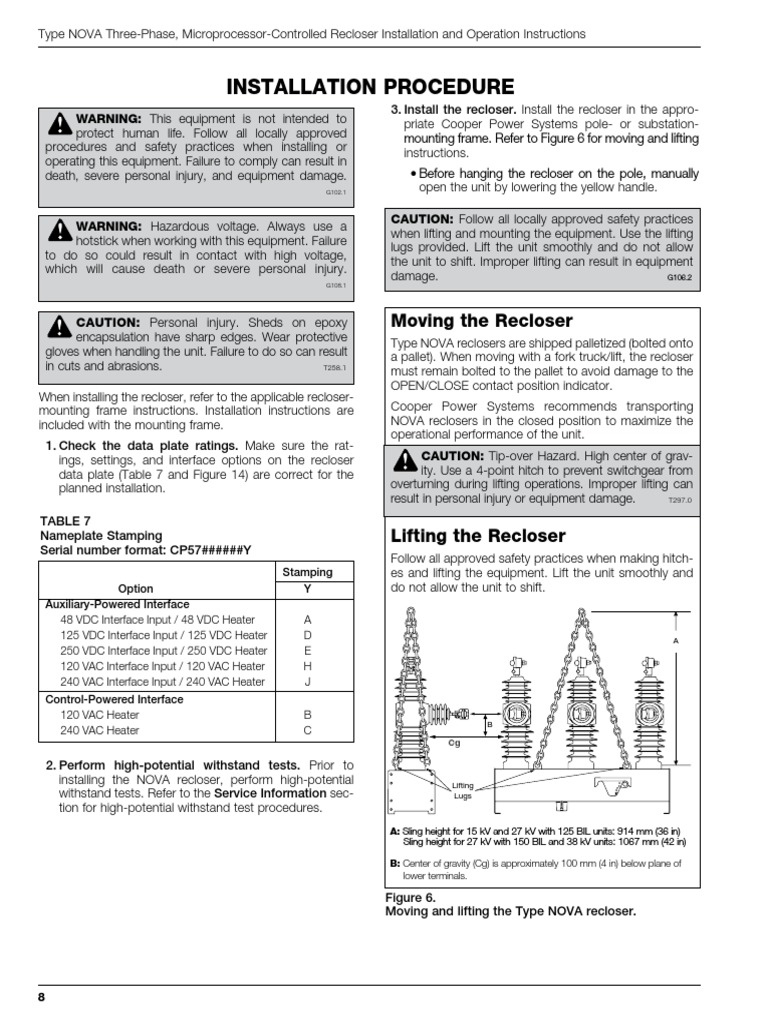 NOVA Recloser Installation Guide | PDF | Cable | Electrical Connector