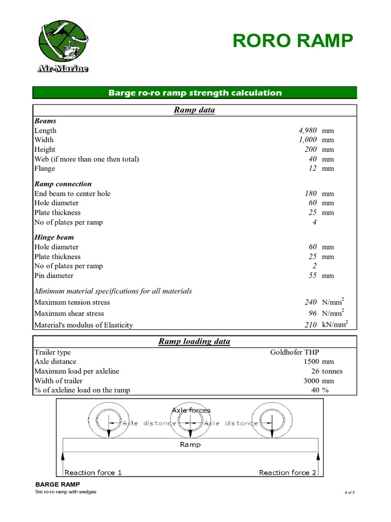 Roro Ramp Cal | PDF | Bending | Beam (Structure)
