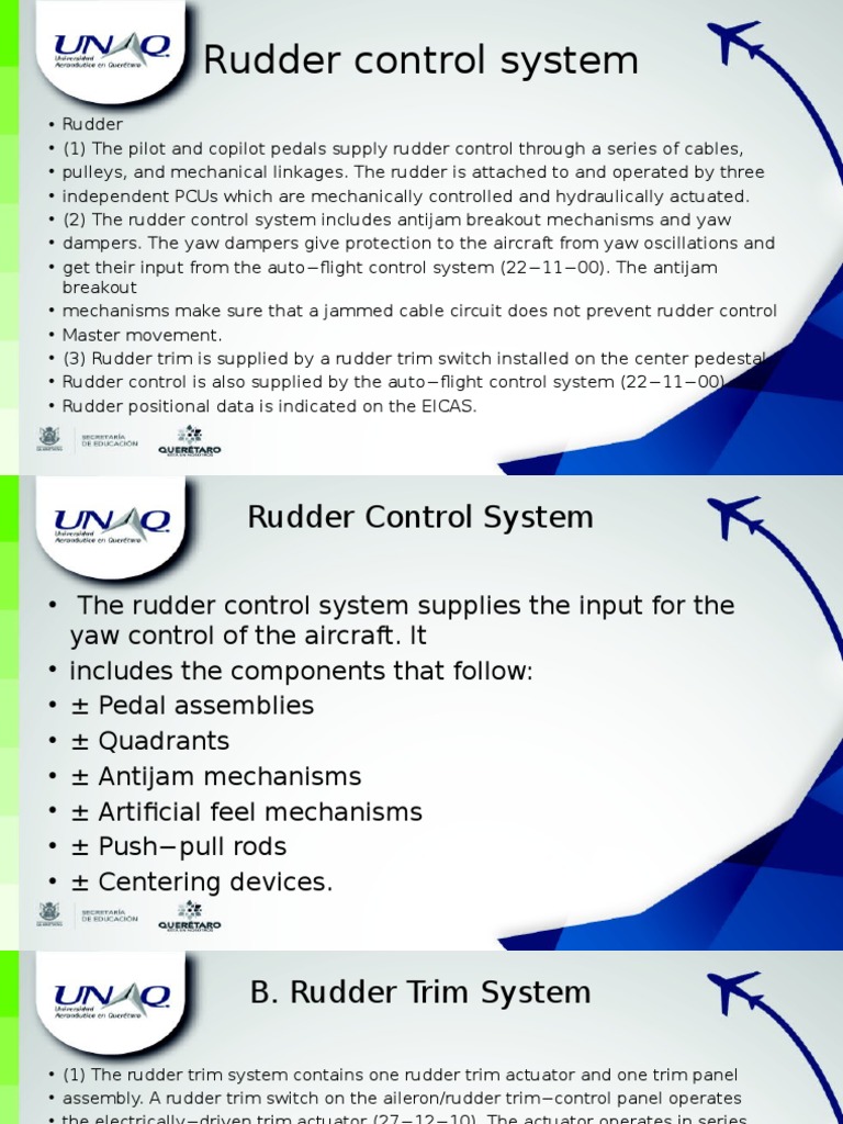 Rudder Control System | PDF | Aircraft Flight Control System | Rudder