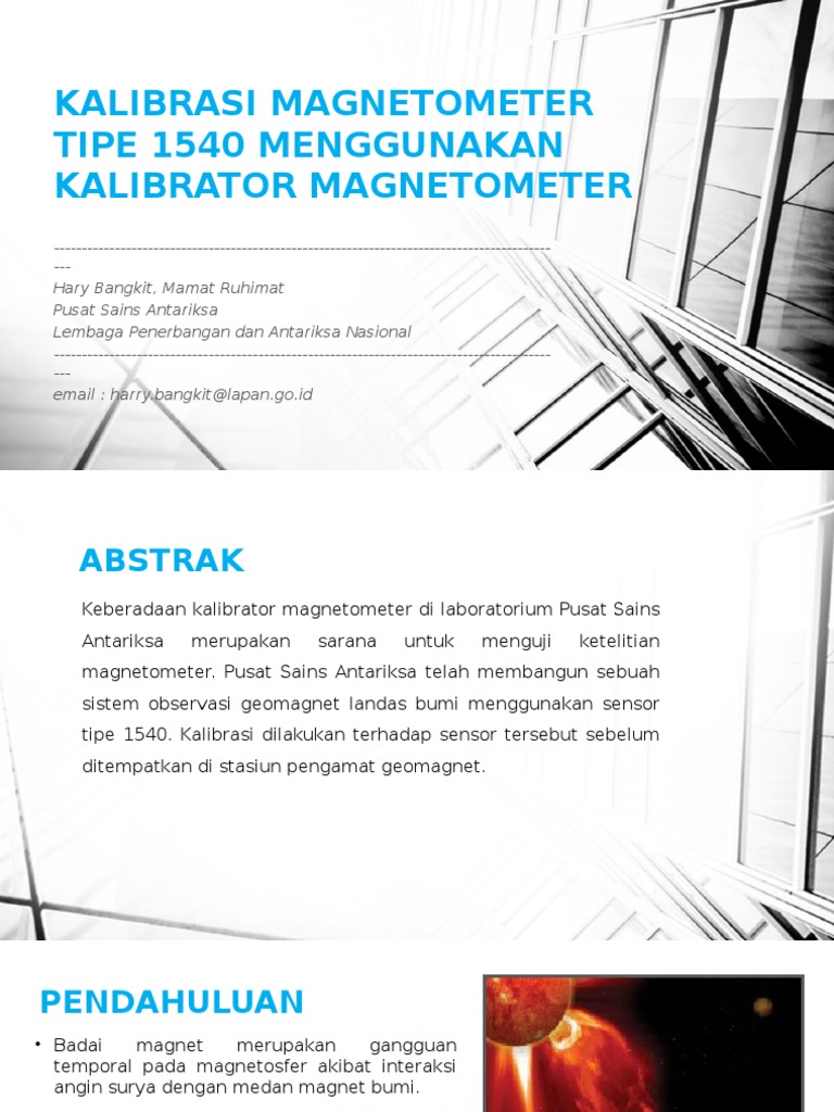 Kalibrasi Magnetometer 1540 di LAPAN | PDF | Sains & Matematika