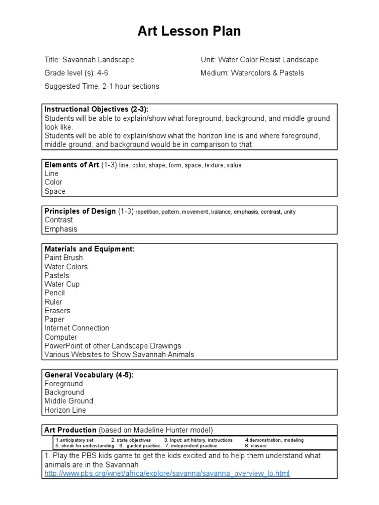landscape lesson plan | Watercolor Painting | Drawing