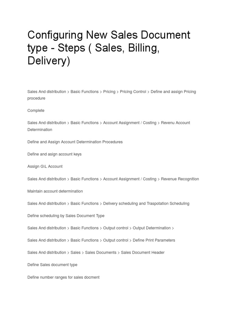 Configuring New Sales Document Type | PDF | Invoice | Computing