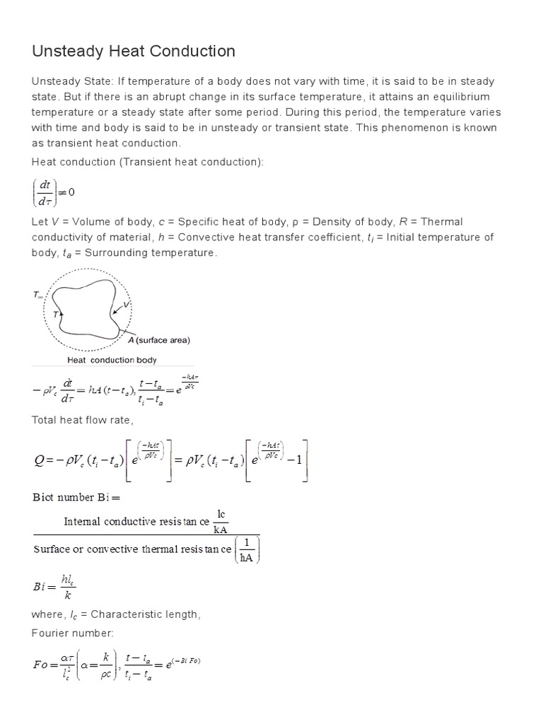 06 Unsteady Heat Conduction Pdf