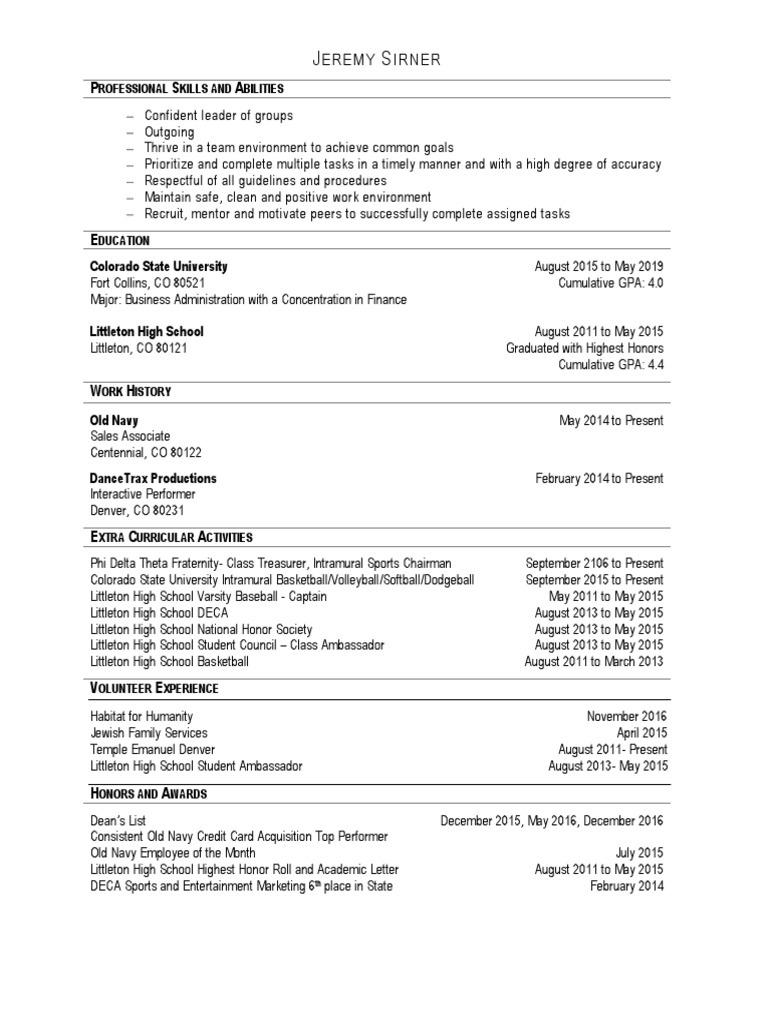 Jeremy Resume For Website | PDF | Academia | University