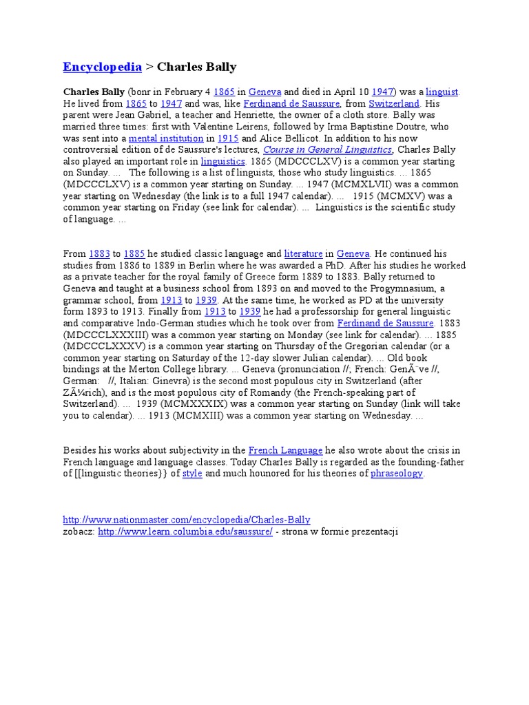 Biografía Charles Bally | PDF
