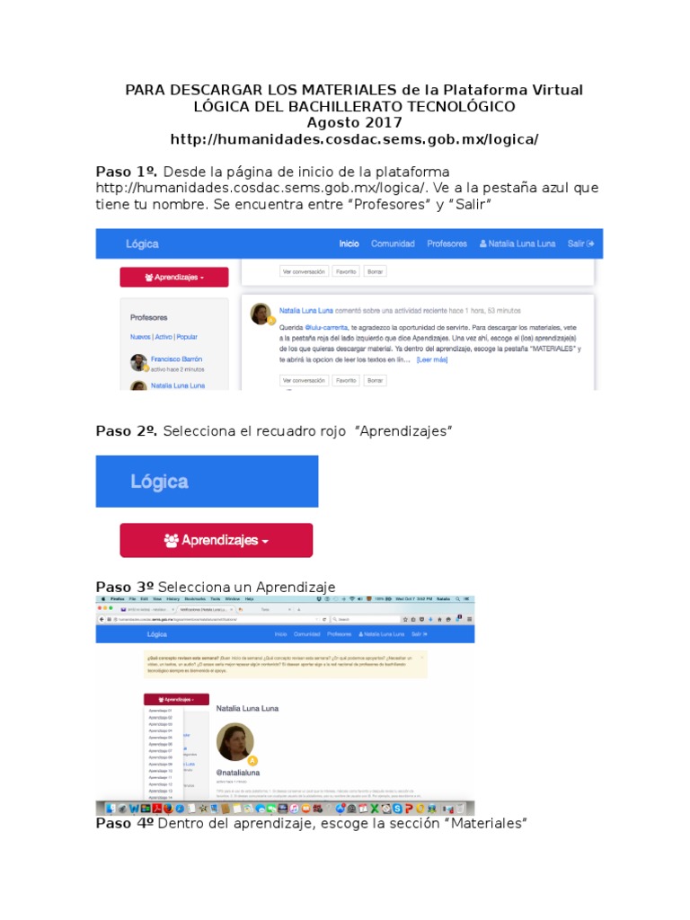 Para Descargar Materiales Plataforma Logica, Cosdac | PDF