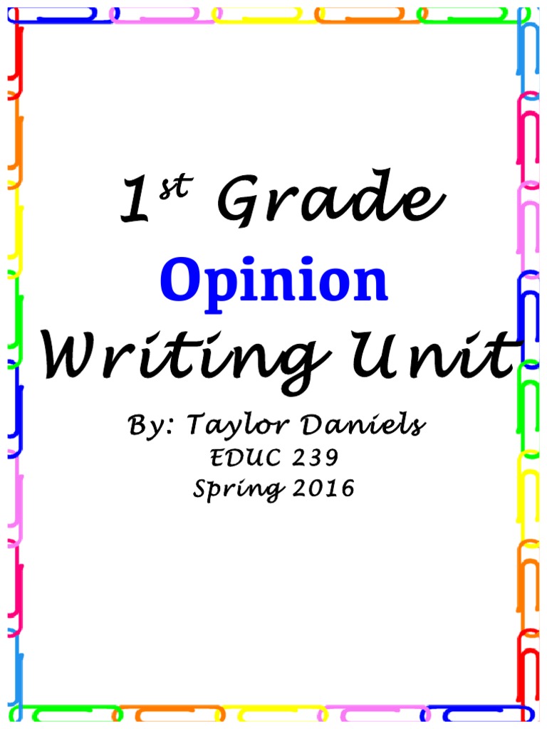 1st Grade Persuasive Writing Unit | PDF | Persuasion | Mentorship