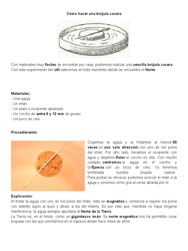 Cómo Hacer Una Brújula Casera | PDF