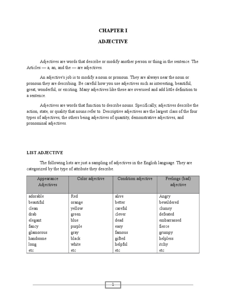 English | PDF | Adjective | Grammatical Tense