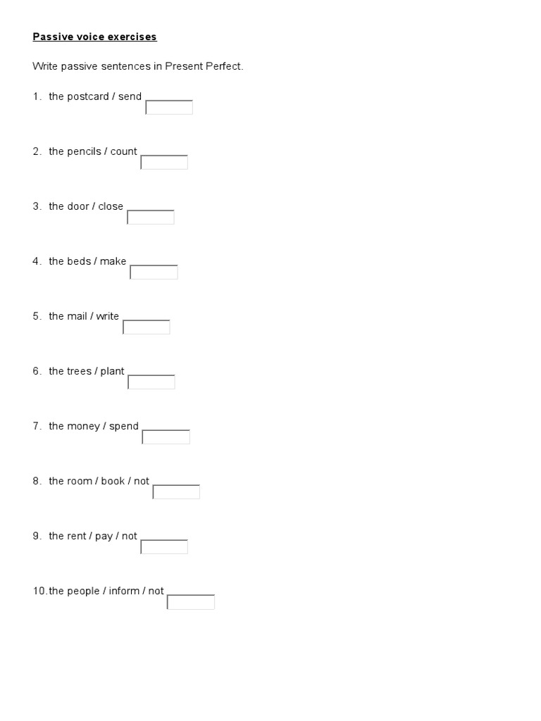 Passive Voice Exercises Present Perfect | PDF