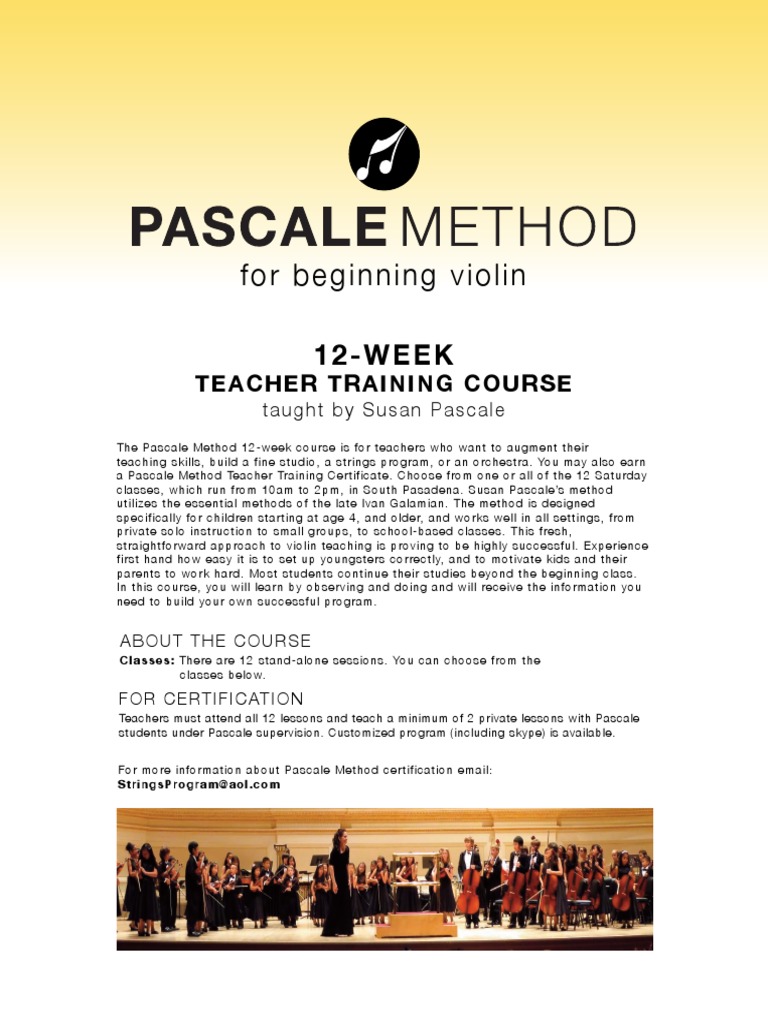 The Pascal Method 12-Week Teacher Training Course: A Comprehensive ...