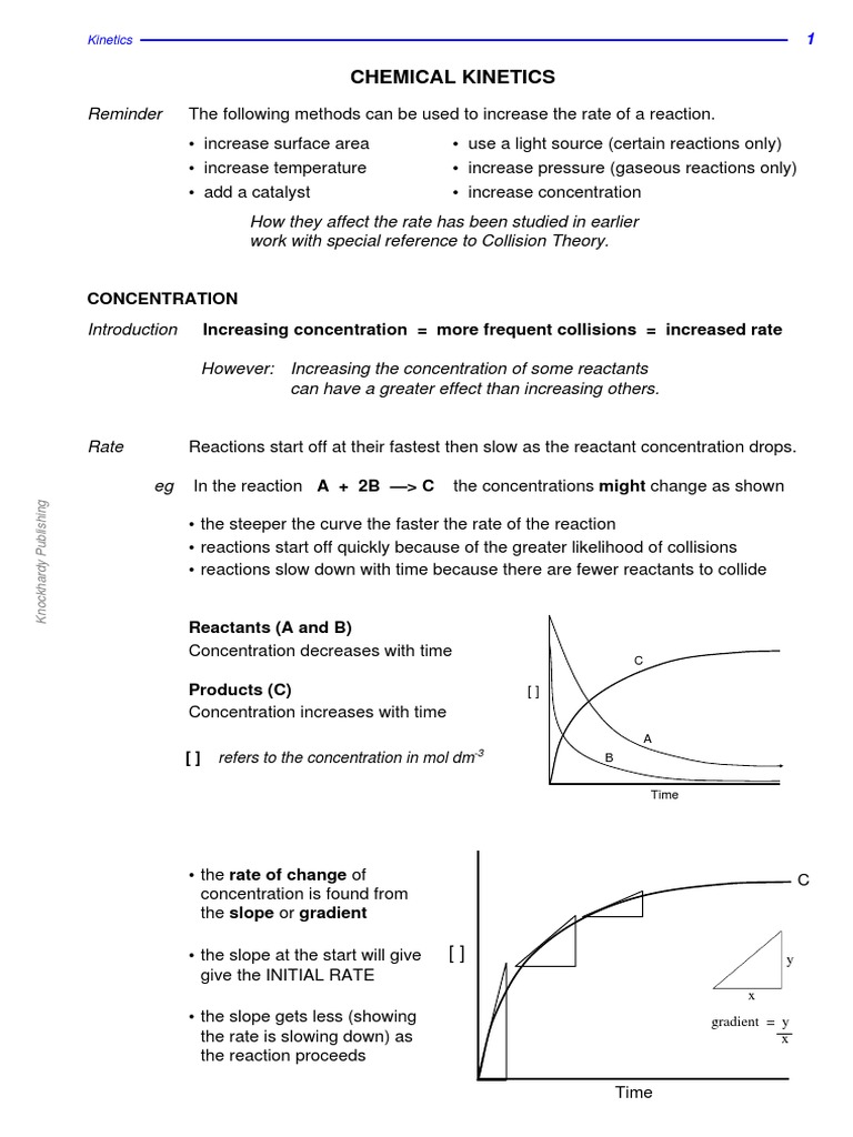 Knockhardy Kinetics Notes PDF | PDF | Reaction Rate | Chemical Kinetics