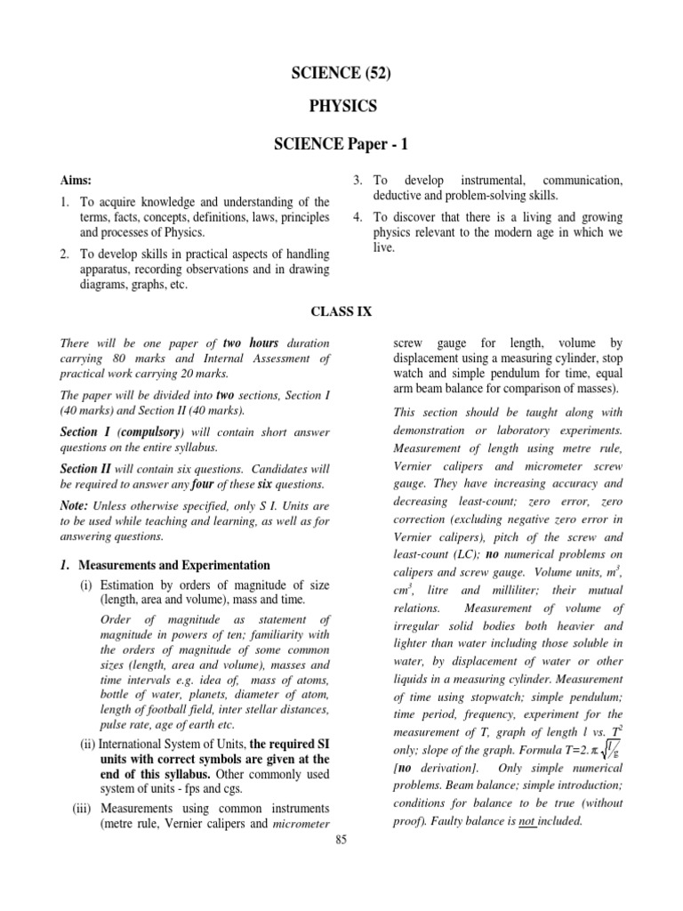 Class 9 & 10 - Physics | PDF